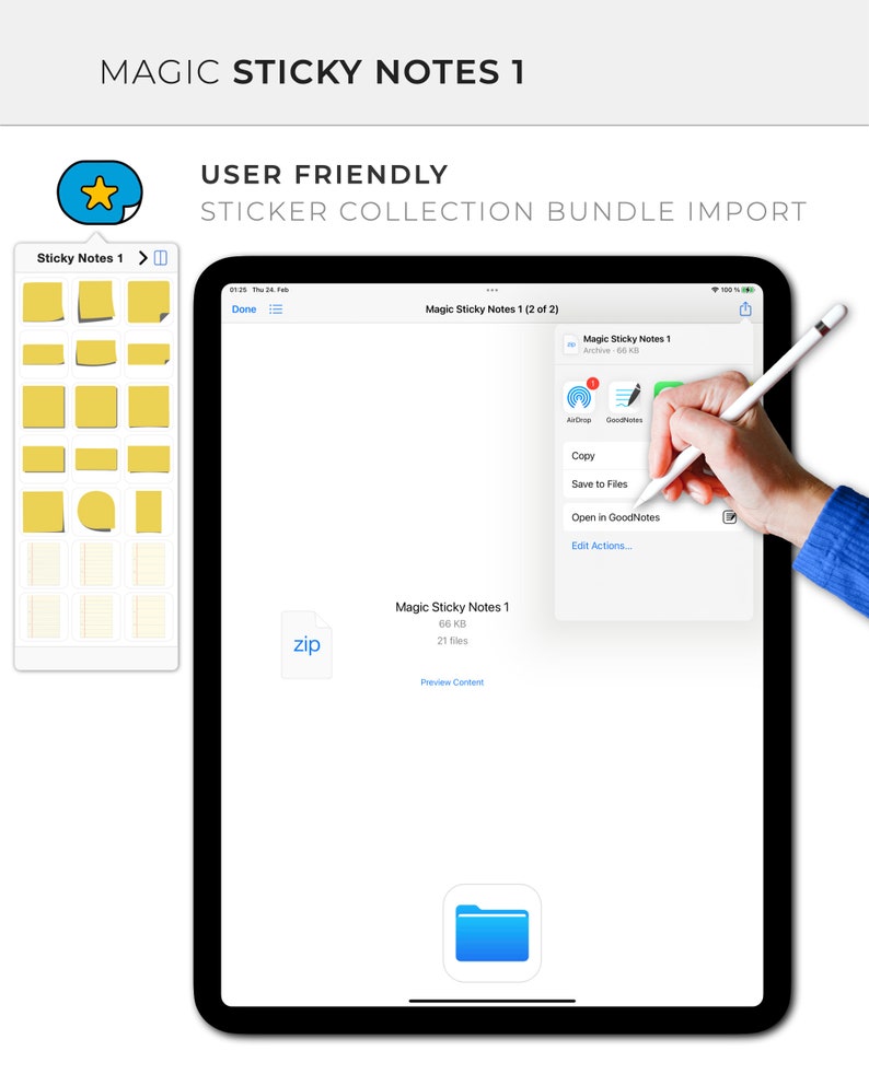 Goodnotes Digital Stickers: MAGIC STICKY NOTES Color - Etsy