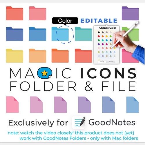 Goodnotes Digital Stickers: Mac FOLDER & FILE ICON Color - Etsy