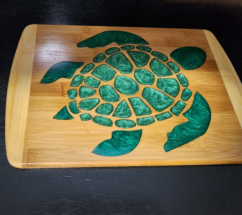 Turtle Cutting/serving Board.cnc Cut and Epoxy-resin Filled - Etsy