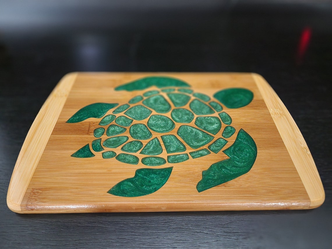 Turtle Cutting/serving Board.cnc Cut and Epoxy-resin Filled - Etsy