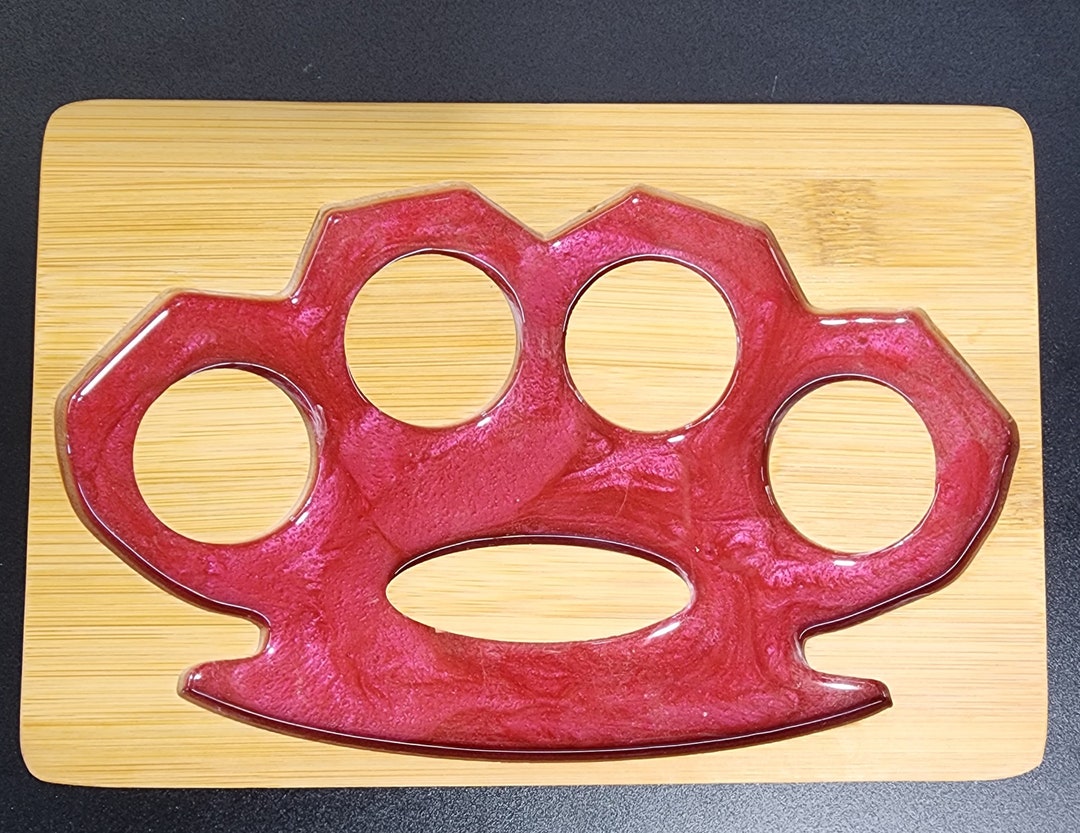 Brass Knuckles Wall Art, Wood, Engraved - Etsy