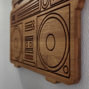 Boombox Wall Art, Wood, Engraved - Etsy
