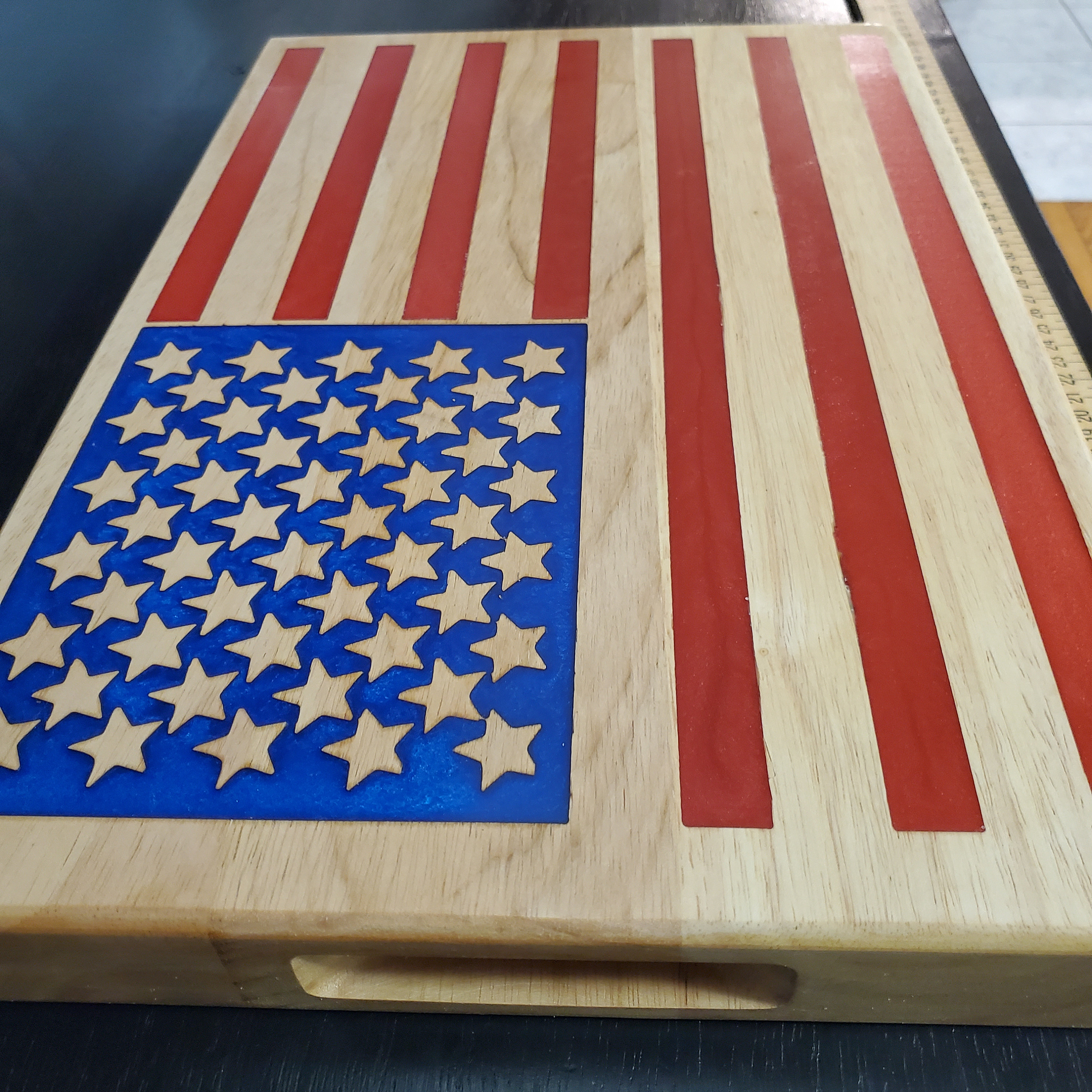 American Flag Cutting Board.cut With Cnc and Filled With Epoxy-resin ...