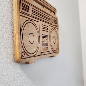 Boombox Wall Art, Wood, Engraved - Etsy