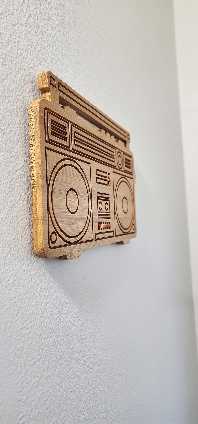 Boombox Wall Art, Wood, Engraved - Etsy