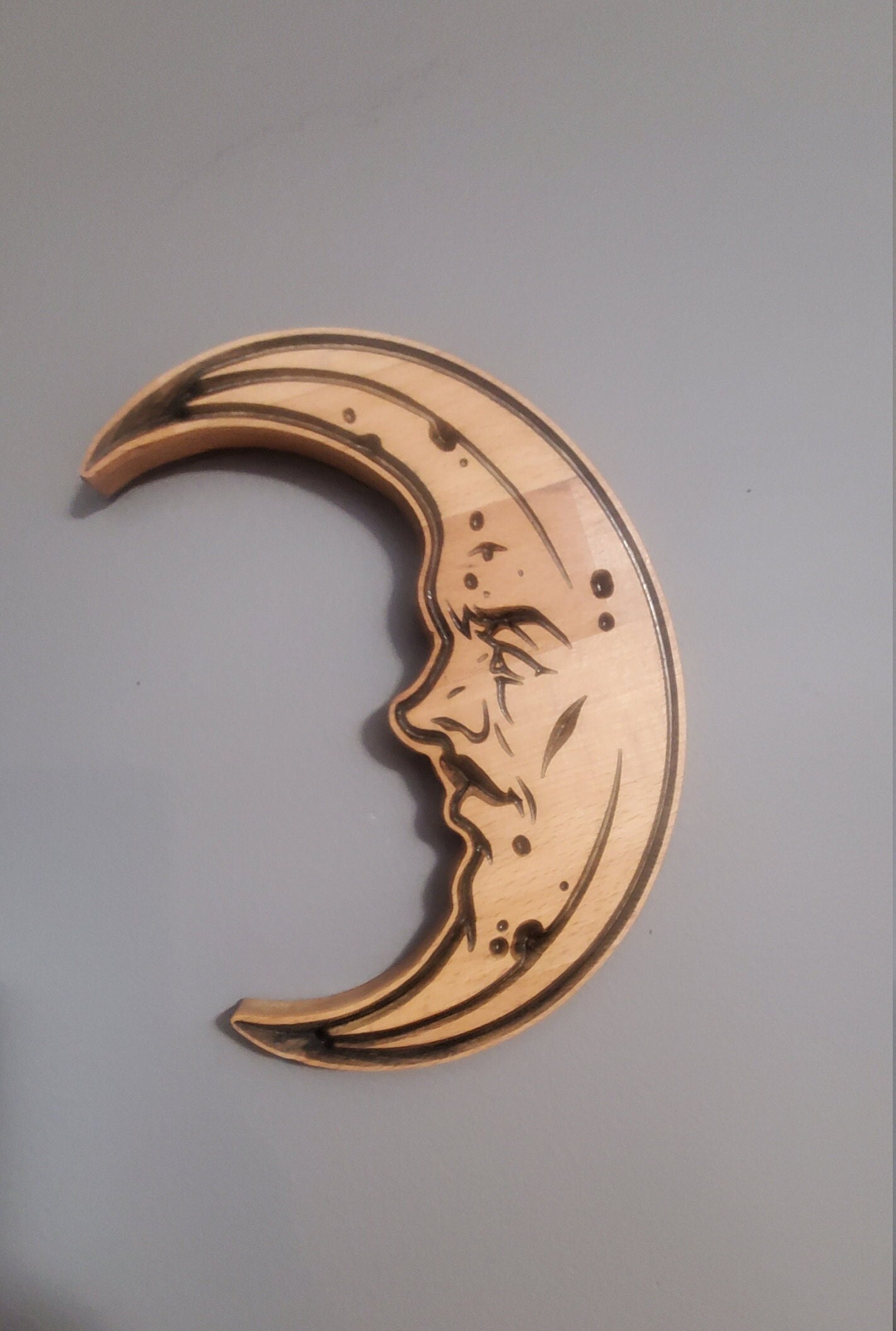 Man in the MOON Engraved /stain - Etsy