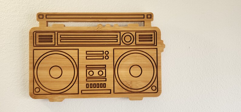 Boombox Wall Art, Wood, Engraved - Etsy
