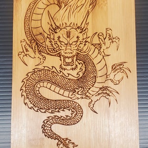 Dragon Wall Art, Wood, Engraved - Etsy