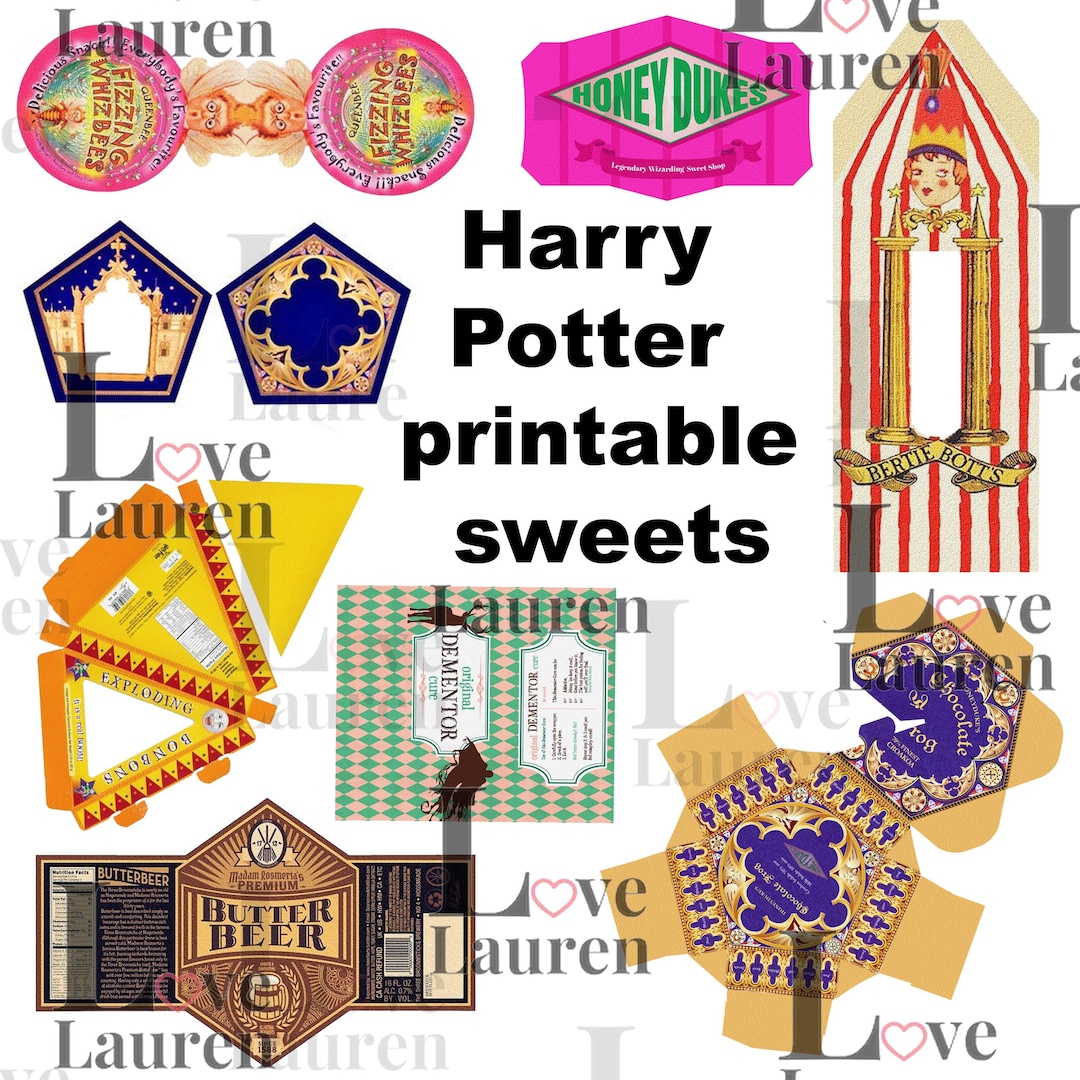 Wizard Sweet Shop Printable Packaging. Seven Variations Can Be ...