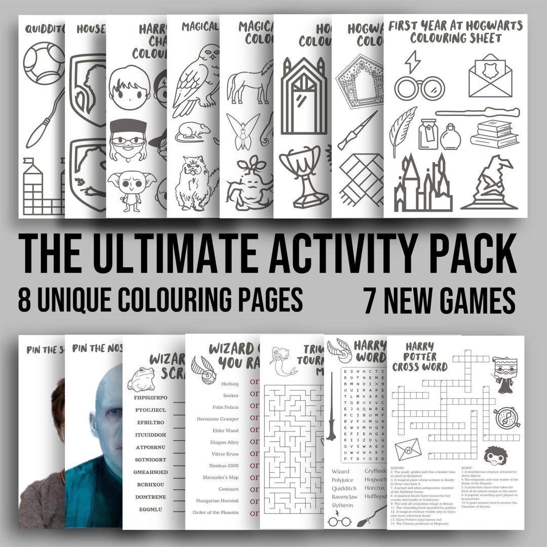 Printable Ultimate Wizard Activity Pack | 8 Colouring Sheets & 7 Games ...