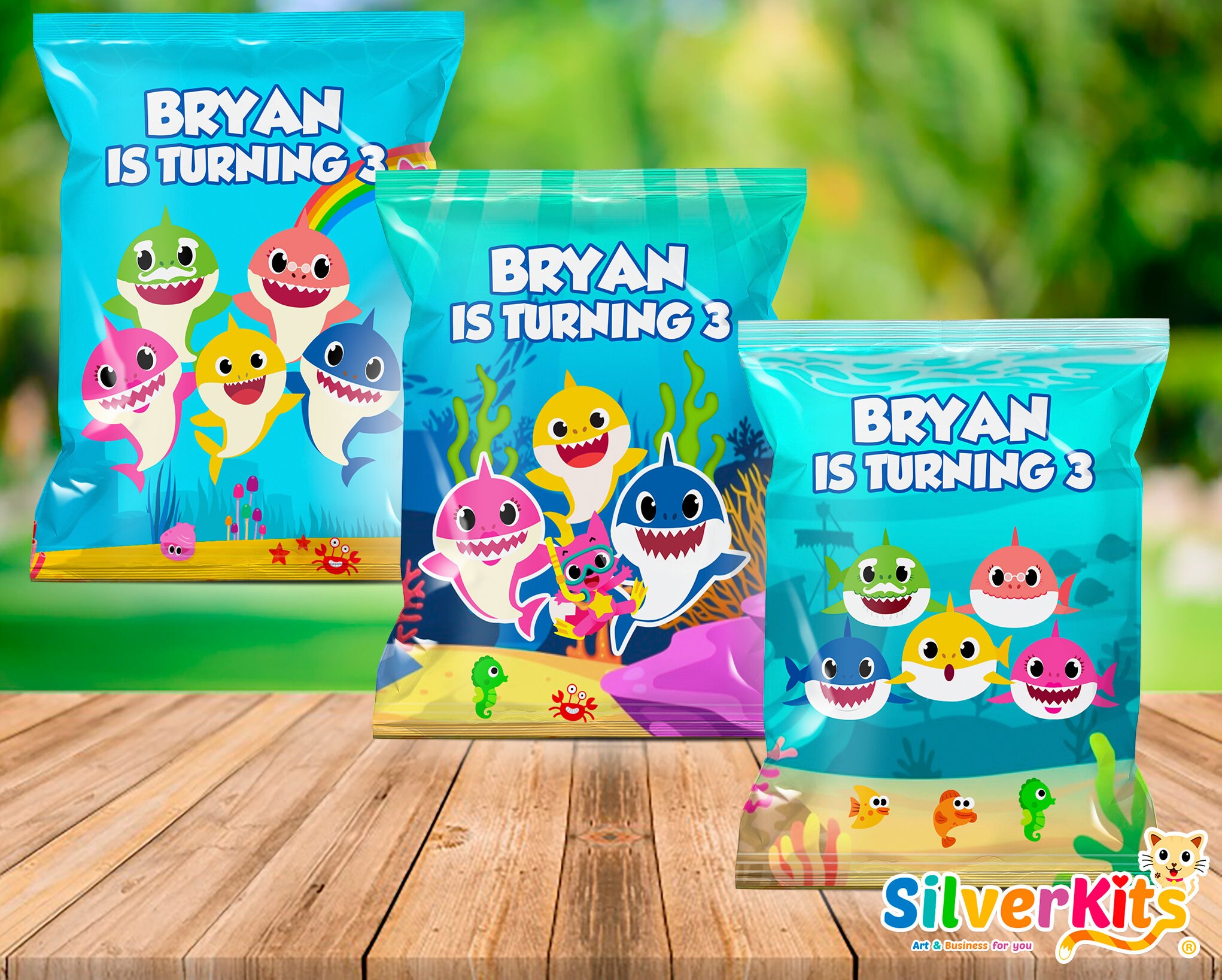Baby Shark Chips Bag Included 3 designs Chips labels As a | Etsy