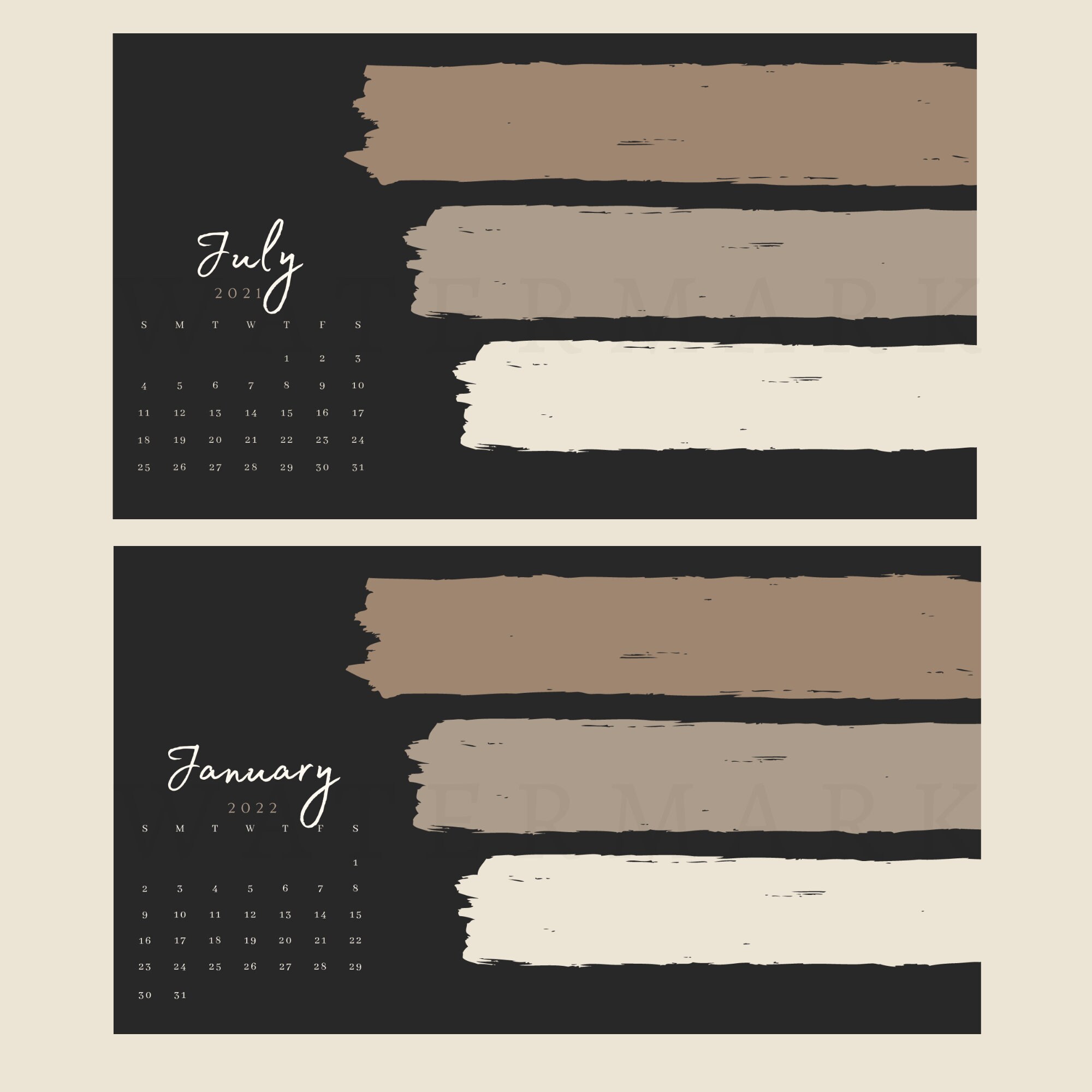 2022-2023 Calendar Wallpaper Desktop Organiser with Folder - Etsy Portugal