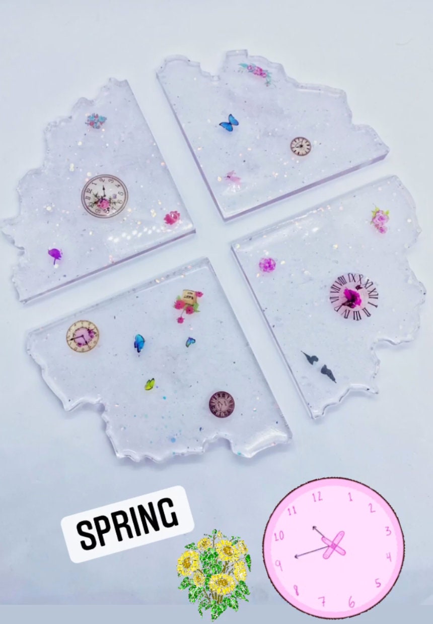 Buy Springtime Resin Coaster Set Gift Ideas Spring Resin Coasters ...