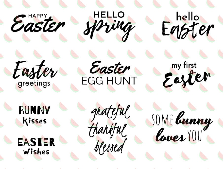 Cute Easter Quotes Clipart Svg, Eps, Png & Jpg Cut Files for Cricut ...