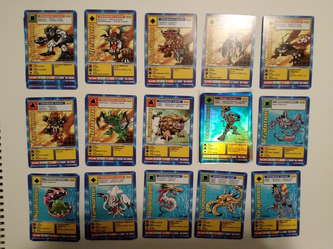 1999 Digimon Cards 1st Edition Original Vintage, Pick Your Card - Etsy