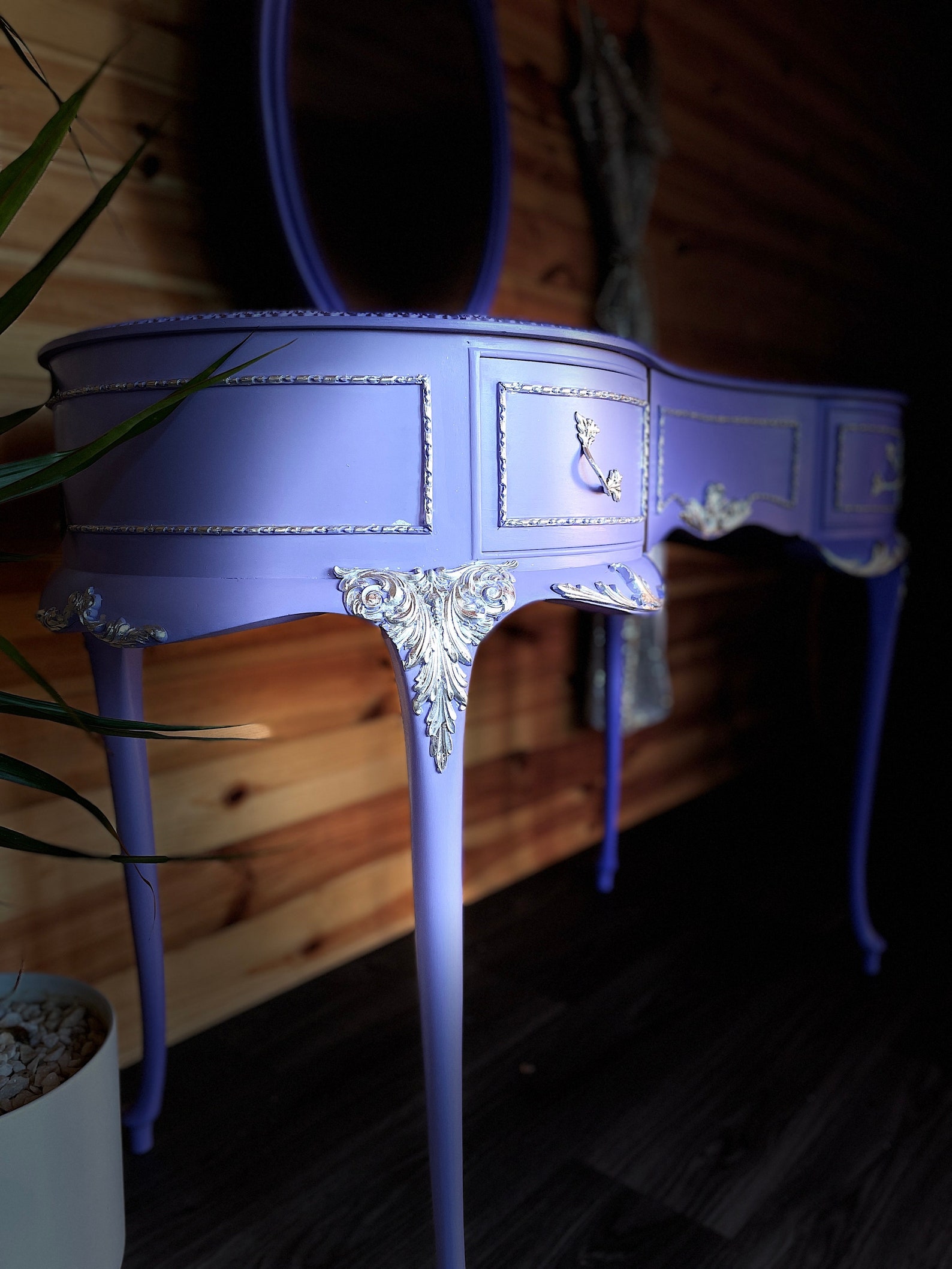French Louis Violet Vanity: 3-drawer Vintage Dressing Table - Etsy