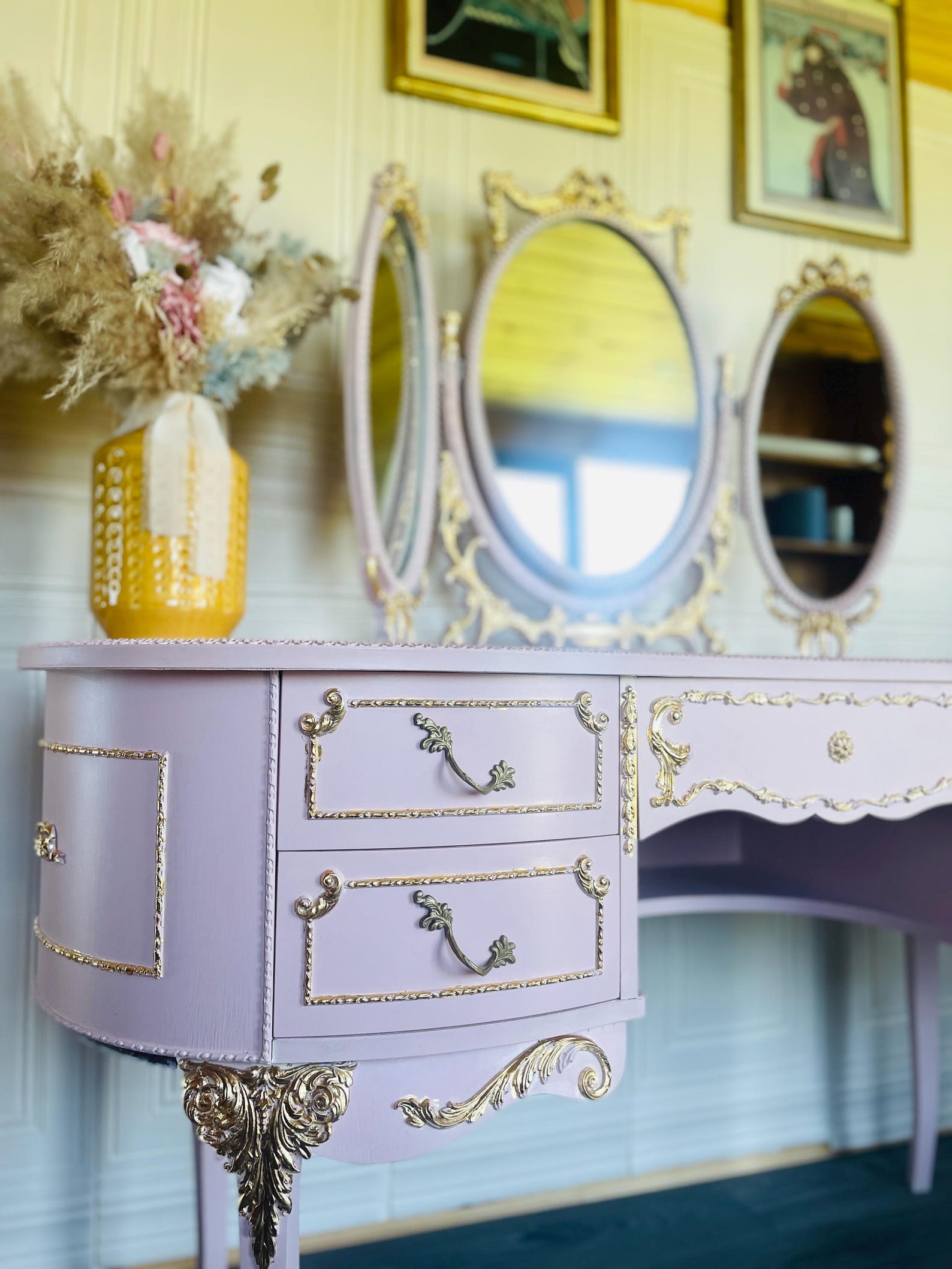 French Louis Style Dressing Table With Mirror: Bespoke Commission - Etsy
