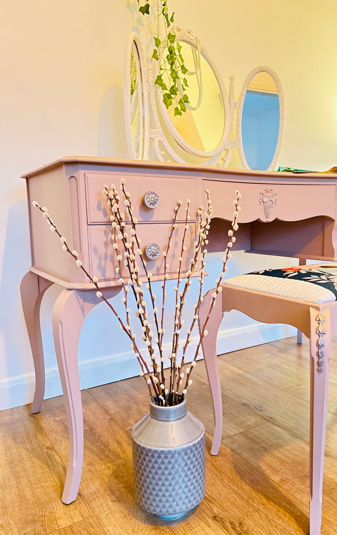 Bespoke French Style Dressing Table: Vintage Queen Anne Vanity - Etsy