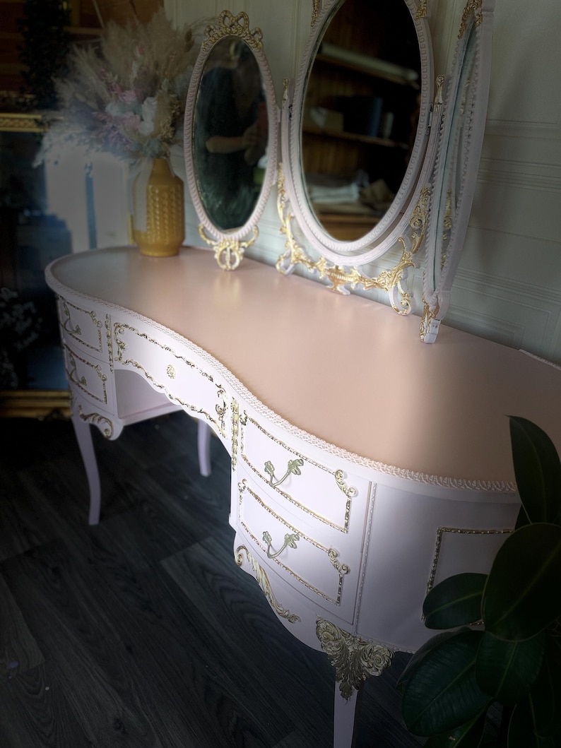 French Louis Style Dressing Table With Mirror: Bespoke Commission - Etsy