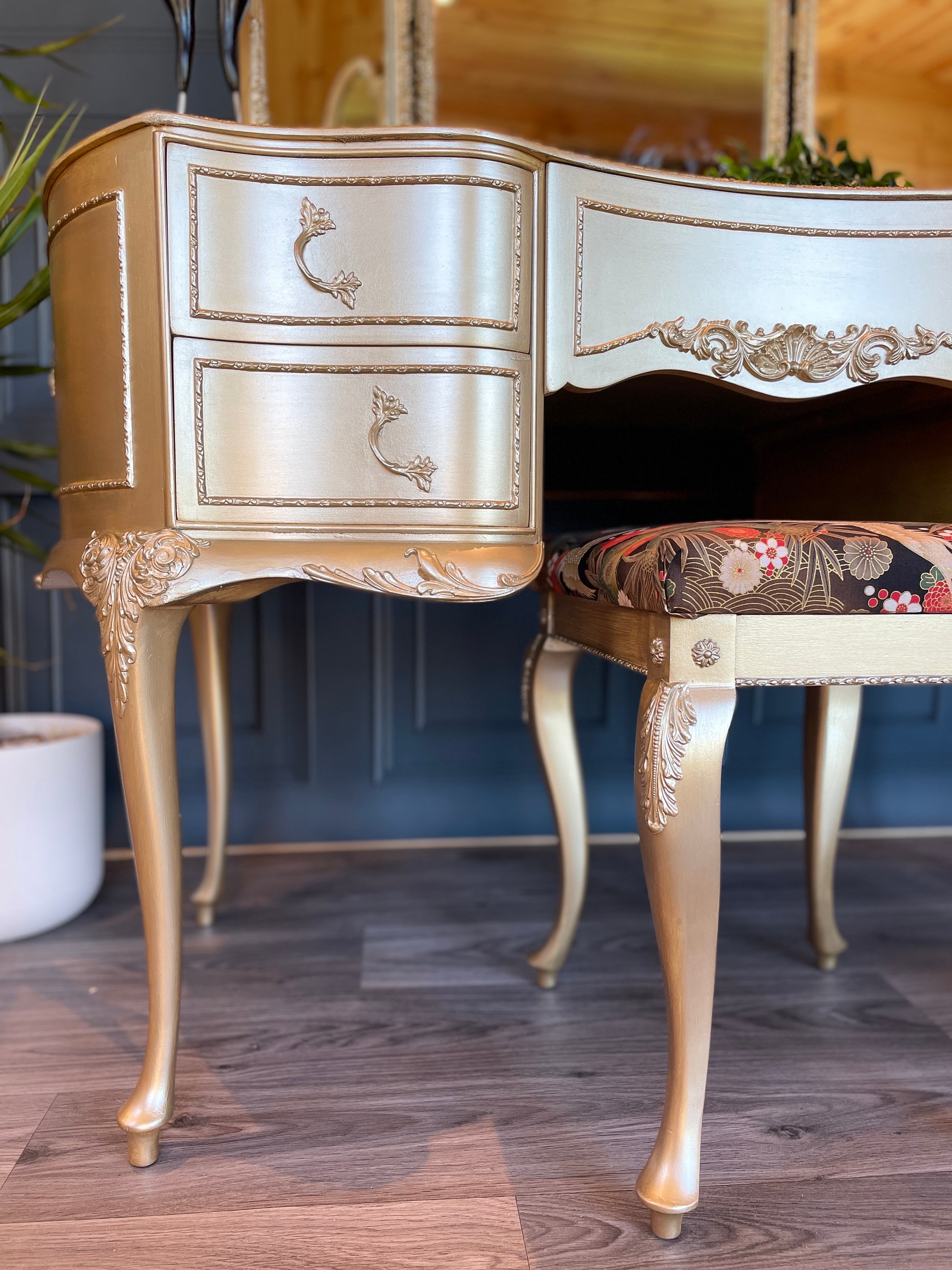 Champagne Gold Vanity | Olympus Louis Style Dressing Table - Etsy