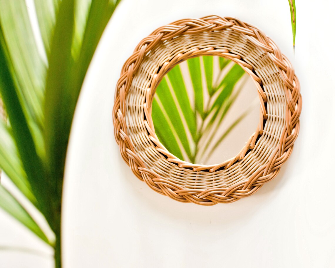 Collection of 3 Rattan Mirror Sunburst Bohemian Mirror boho - Etsy