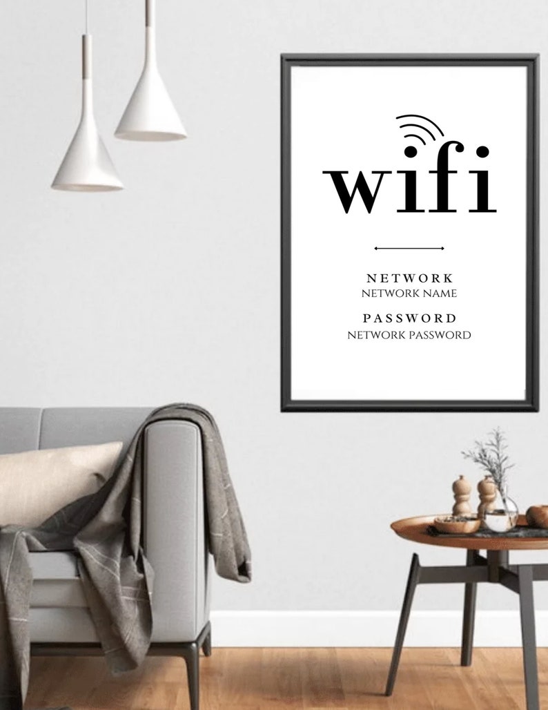 Wifi Sign Editable in Word, Airbnb Wifi Sign, Wifi Password Sign ...