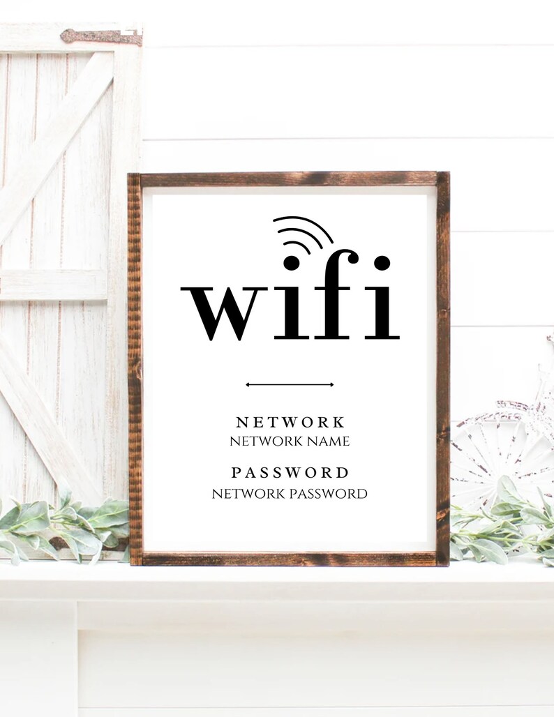 Wifi Sign Editable in Word, Airbnb Wifi Sign, Wifi Password Sign ...