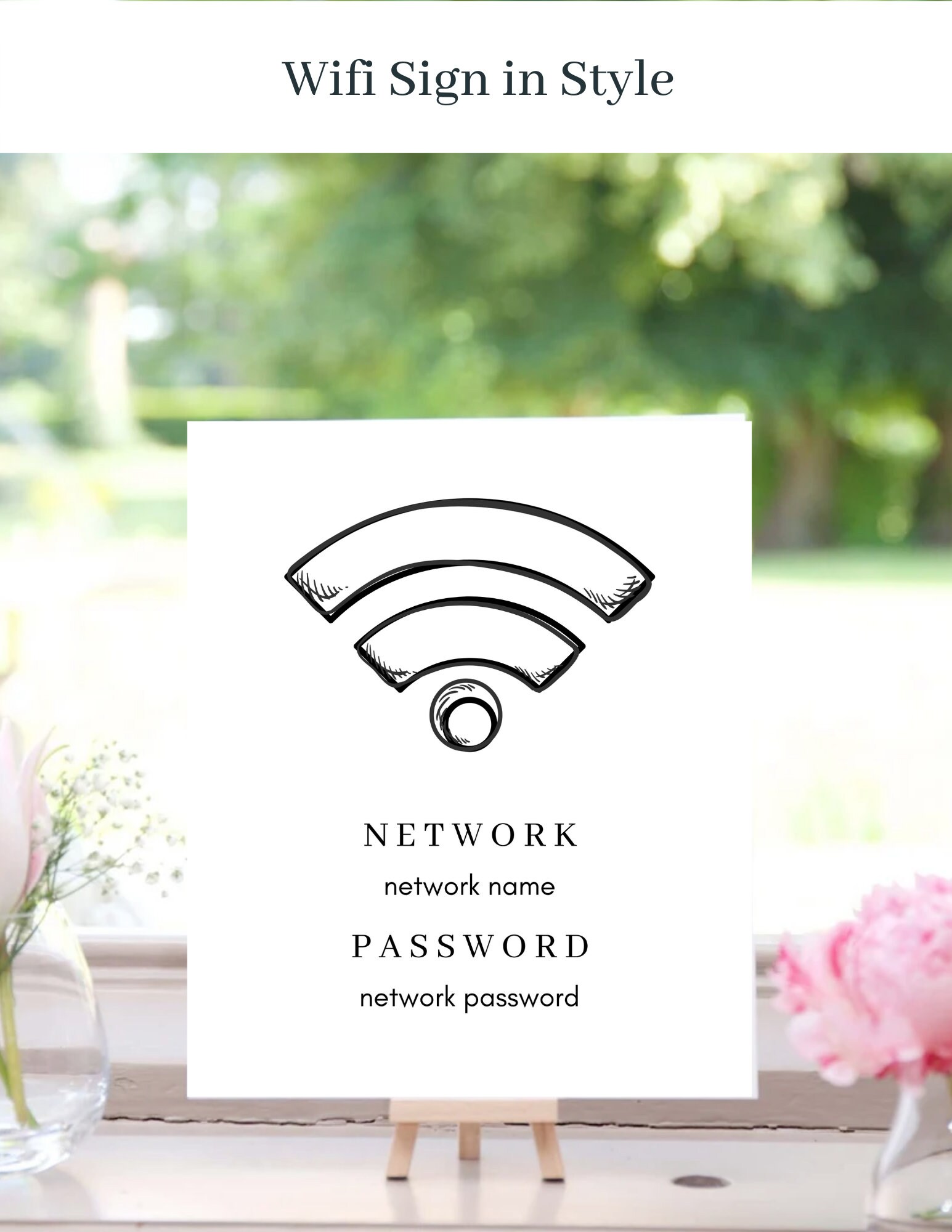 Wifi Sign Editable in Word, Airbnb Wifi Sign, Wifi Password Sign ...