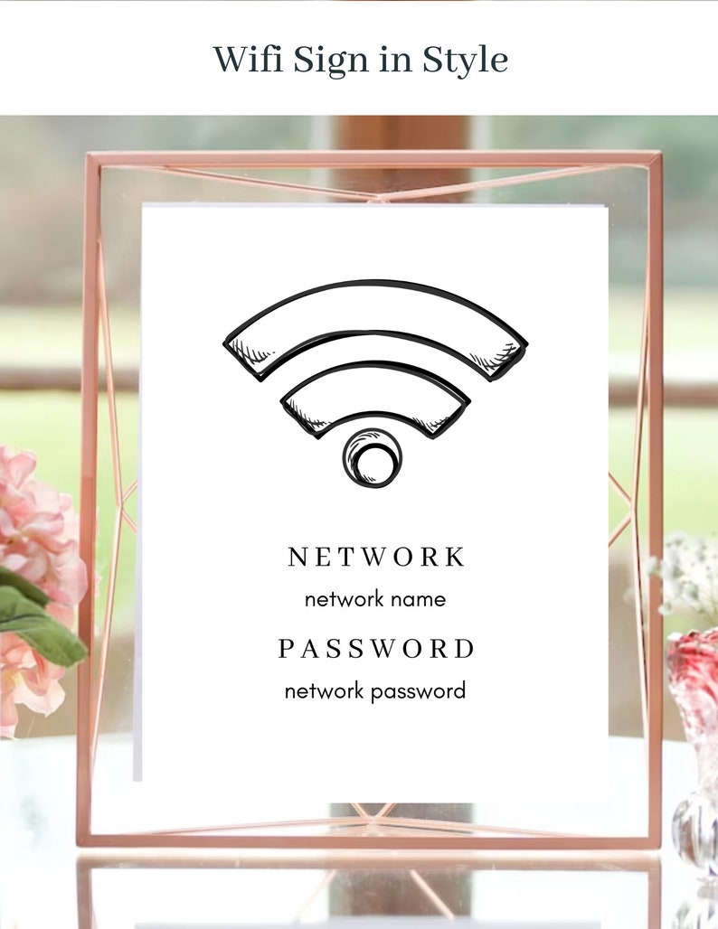 Wifi Sign Editable in Word, Airbnb Wifi Sign, Wifi Password Sign ...