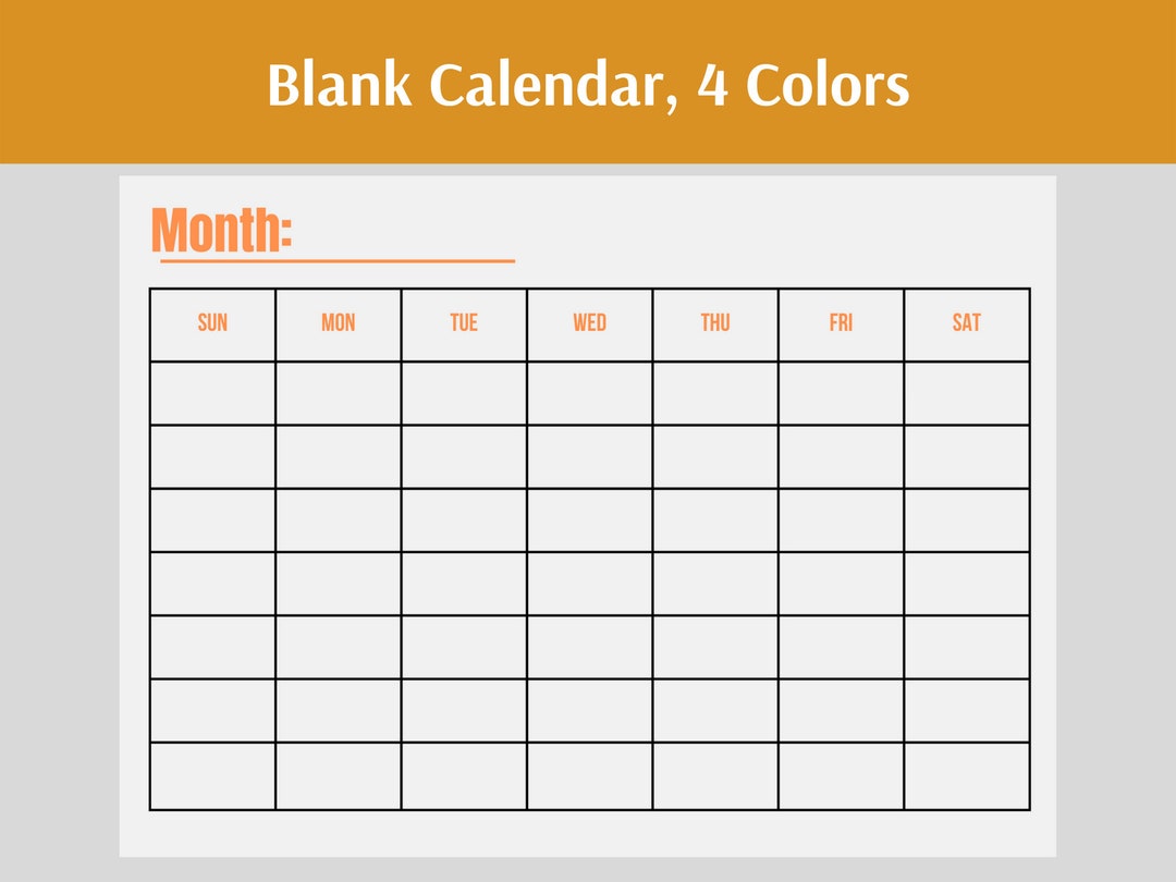 Perpetual Blank Calendar Printable Digital Download | Blank Planner ...