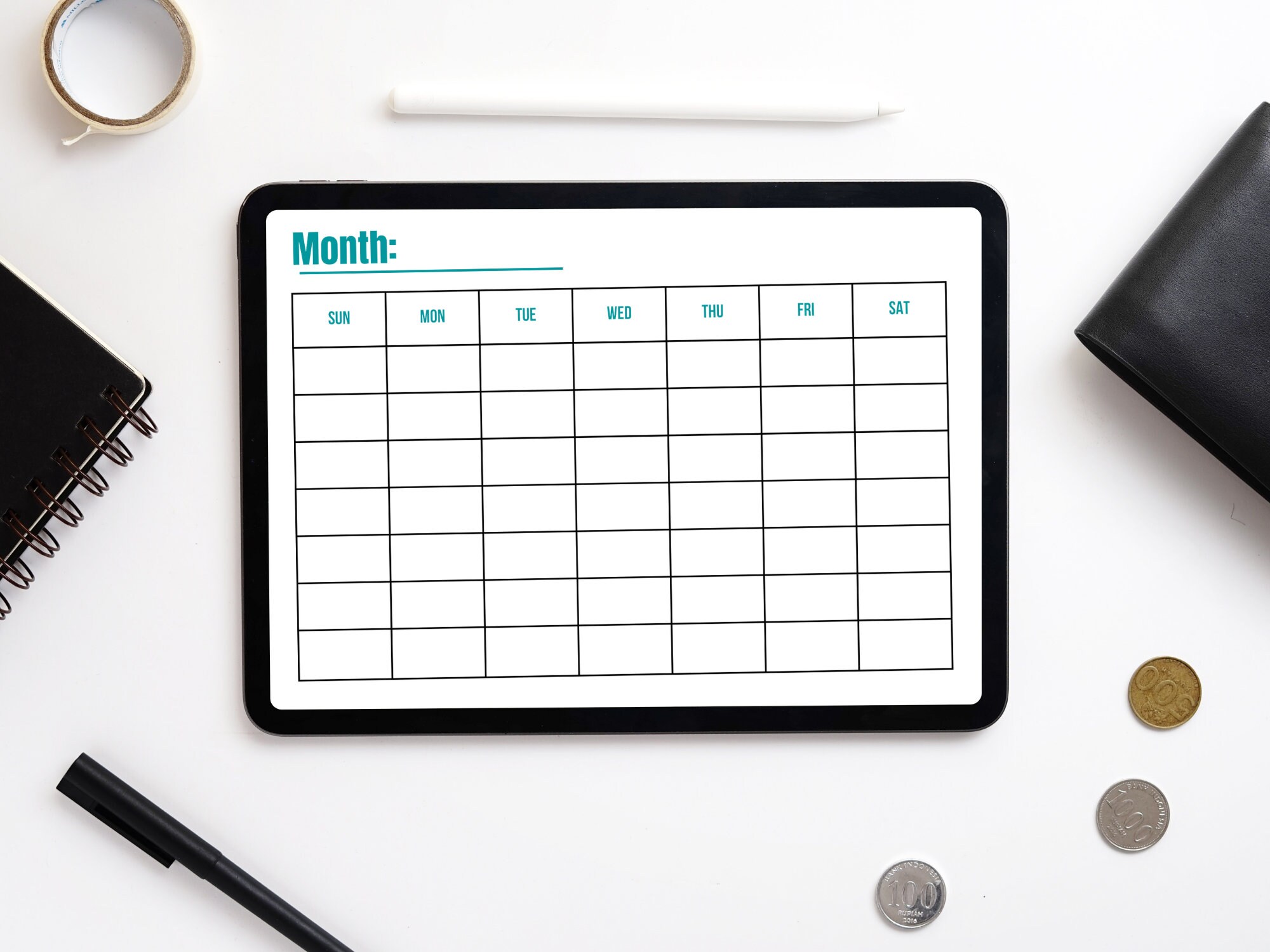 Perpetual Blank Calendar Printable Digital Download | Blank Planner ...