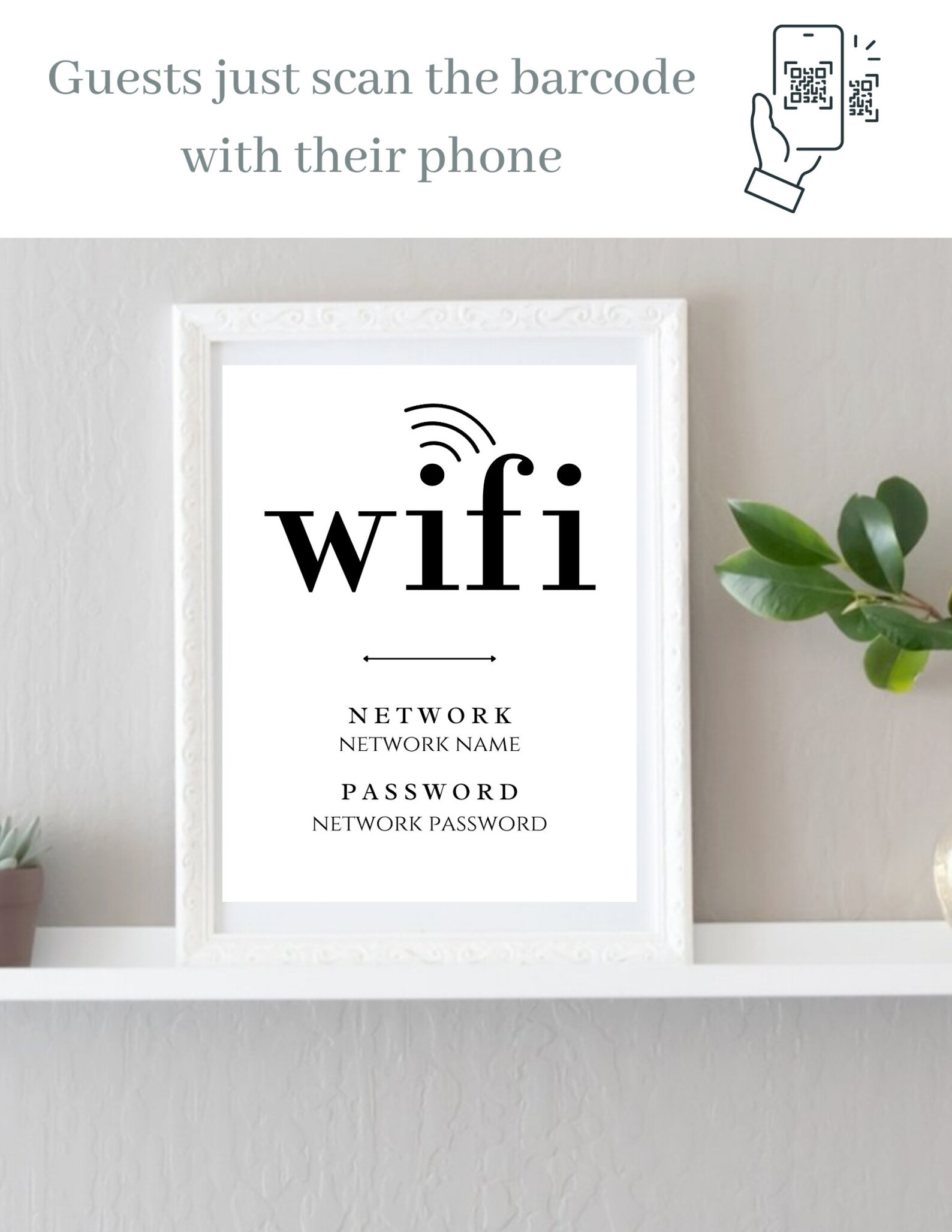 Wifi Sign Editable in Word, Airbnb Wifi Sign, Wifi Password Sign ...