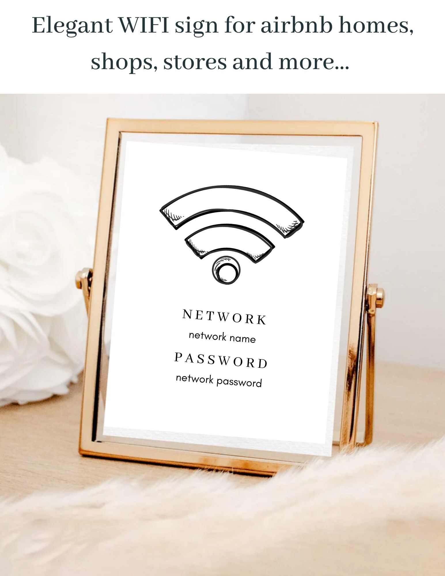 Wifi Sign Editable in Word, Airbnb Wifi Sign, Wifi Password Sign ...