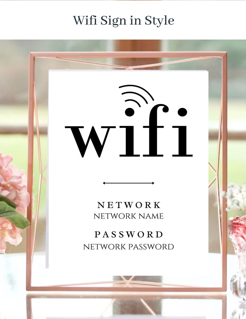 Wifi Sign Editable in Word, Airbnb Wifi Sign, Wifi Password Sign ...