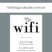 Wifi Sign Editable in Word, Airbnb Wifi Sign, Wifi Password Sign ...