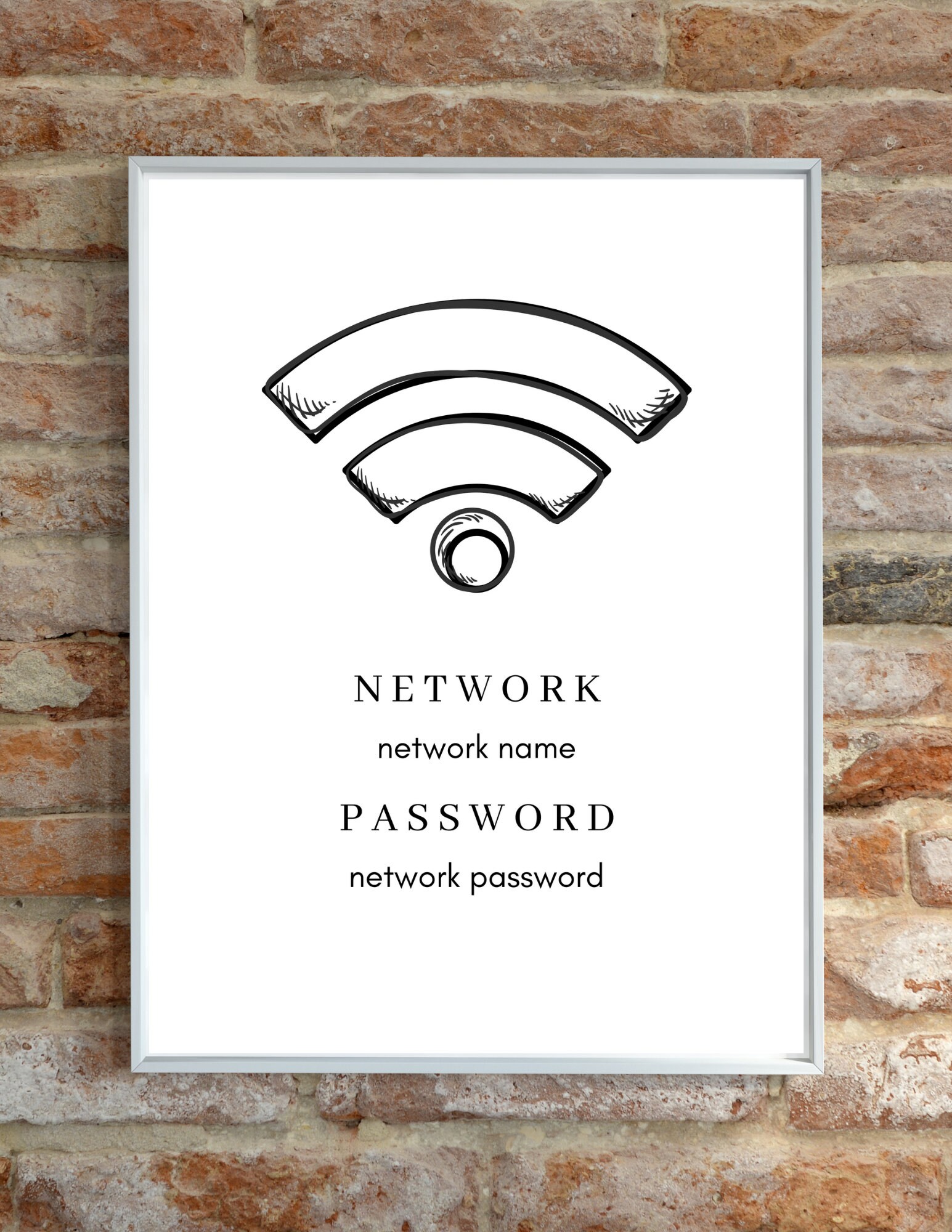 Wifi Sign Editable in Word, Airbnb Wifi Sign, Wifi Password Sign ...