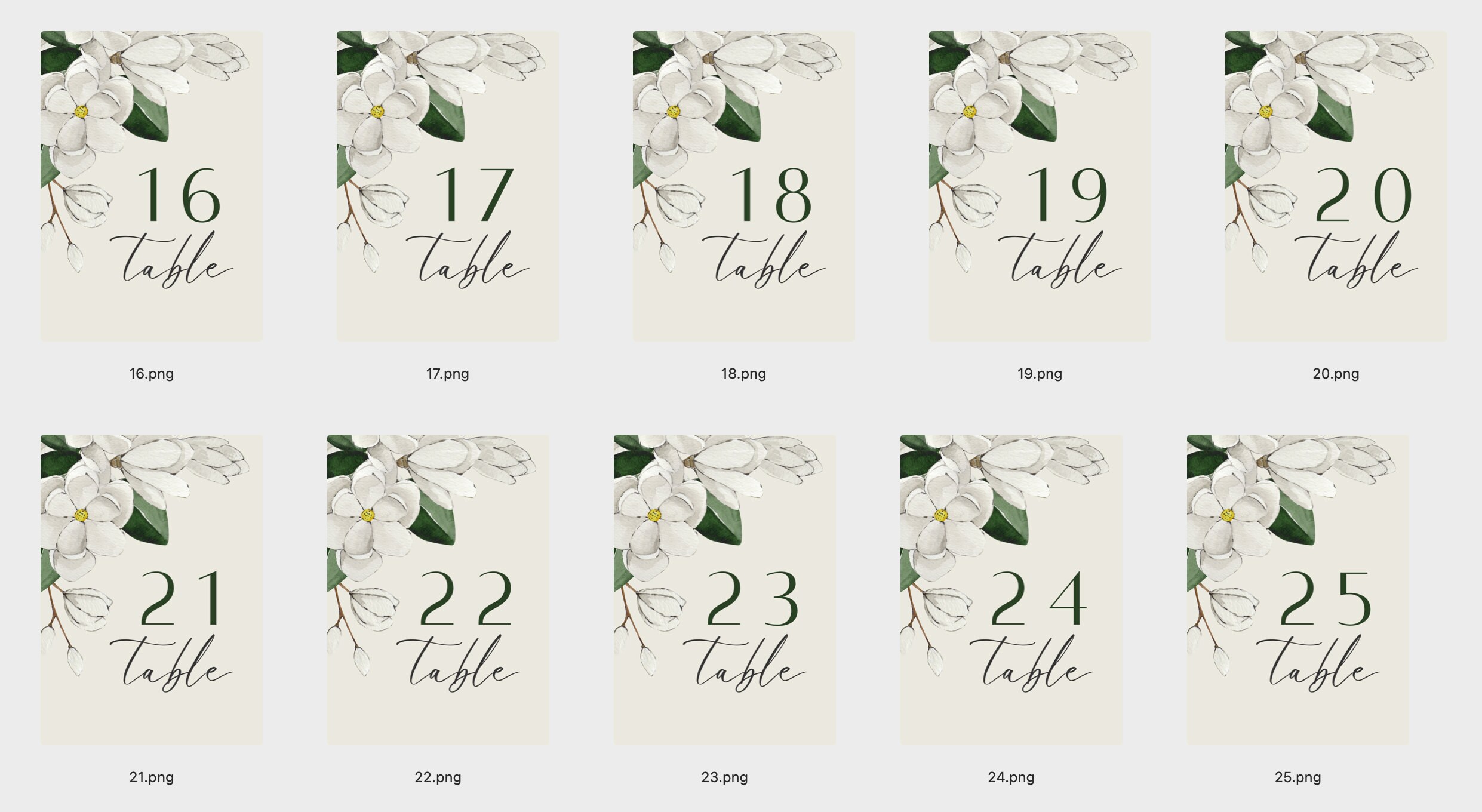 25 Ready-made Table Numbers, Printable Wedding Table Numbers Template ...