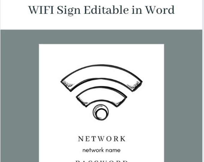 Wifi Password Sign Printable, Editable Free Wifi Sign Template, Small ...