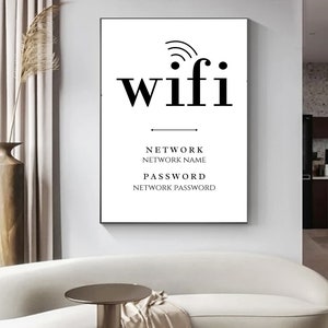 Wifi Sign Editable in Word, Airbnb Wifi Sign, Wifi Password Sign ...