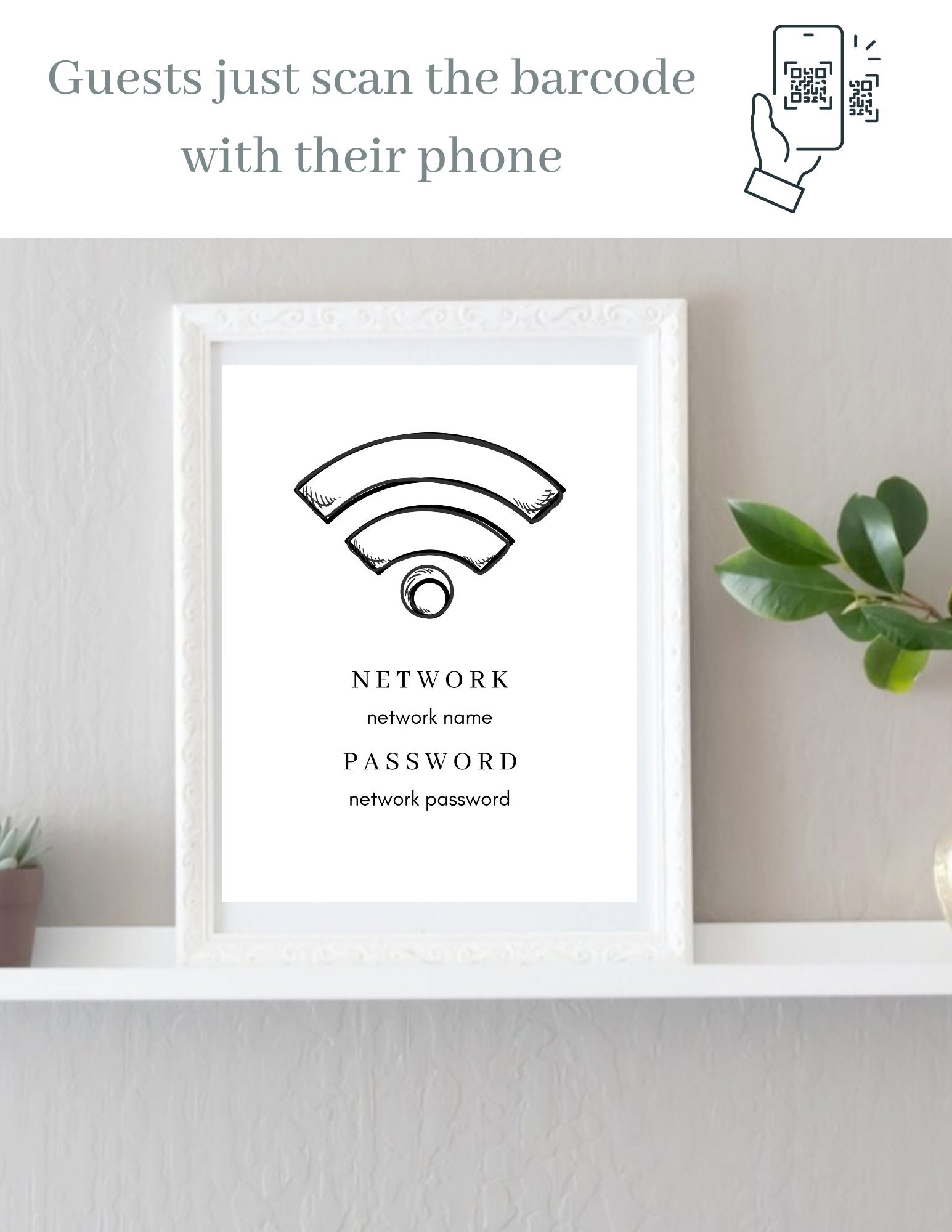 Wifi Sign Editable in Word, Airbnb Wifi Sign, Wifi Password Sign ...