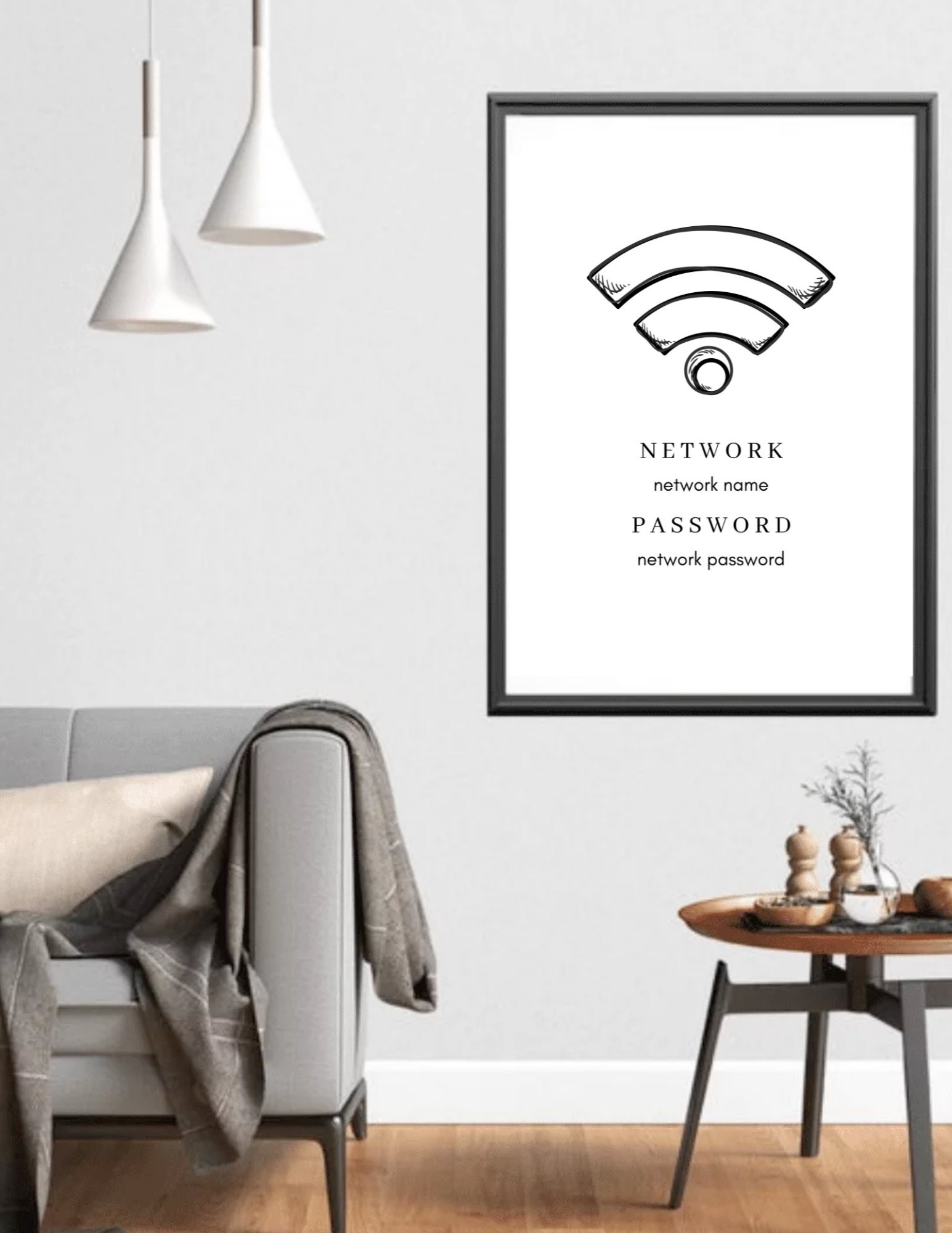 Wifi Sign Editable in Word, Airbnb Wifi Sign, Wifi Password Sign ...