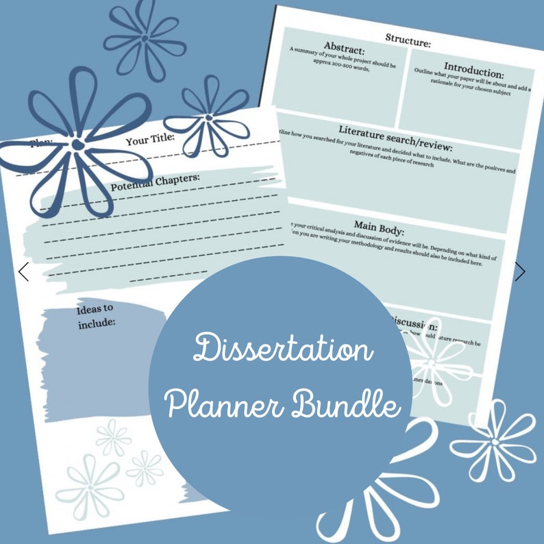 Dissertation Planner, Thesis Planner, Master Planner, Phd Planner ...
