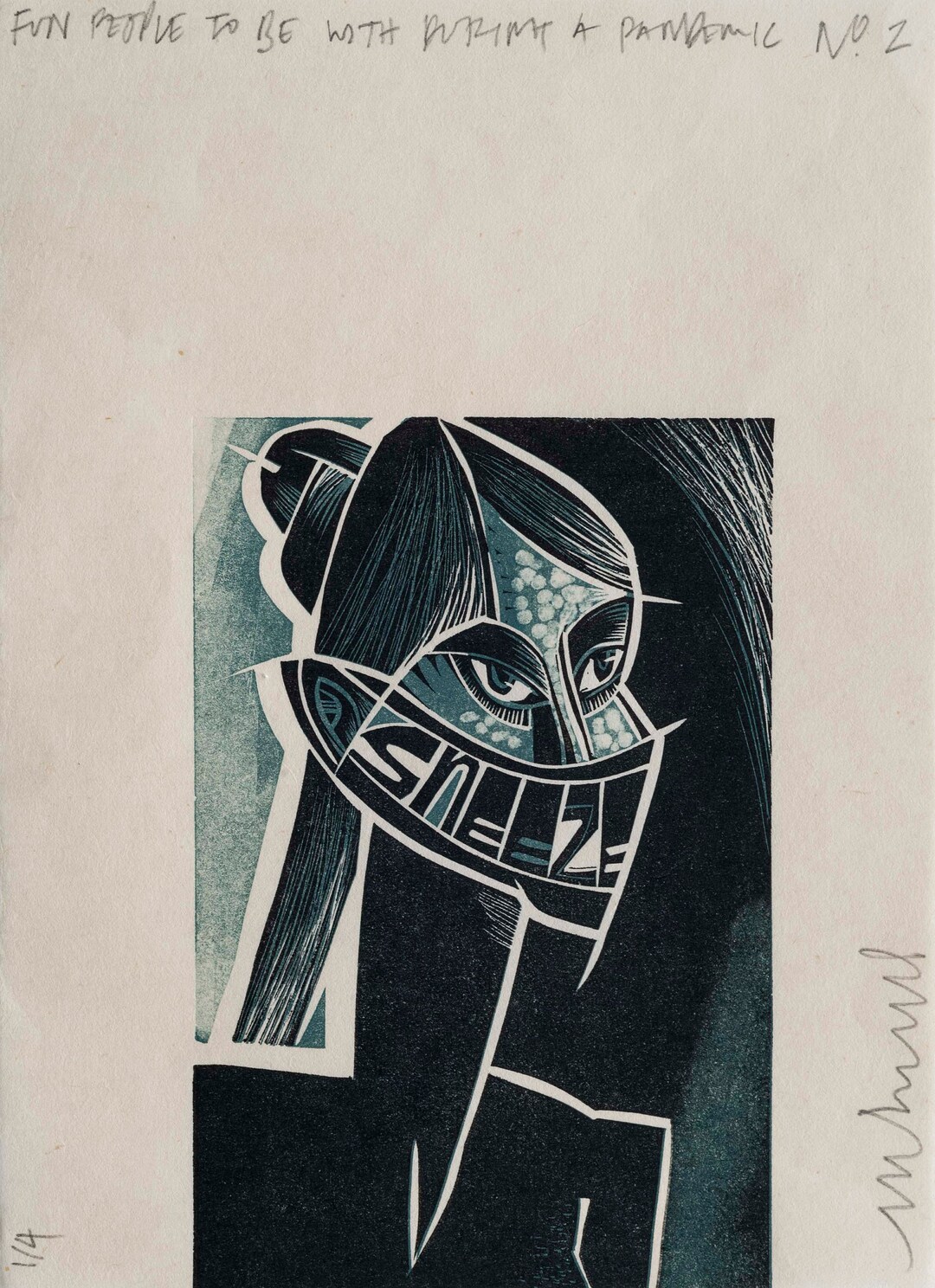 Linocut Print Fun People to Be With During a Pandemic No. 2 - Etsy