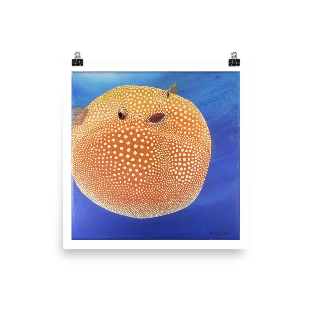 Poster the Polka-dotted Pufferfish - Etsy UK