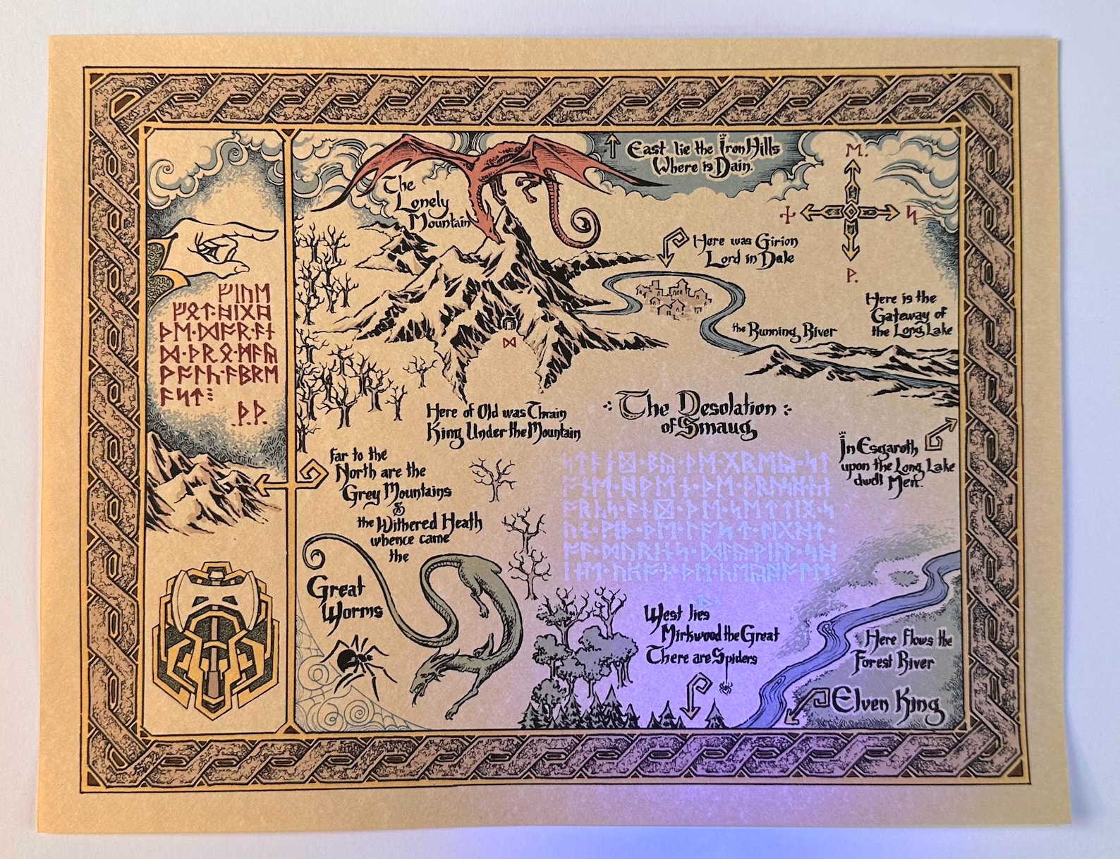Thror's Map Middle-earth Hidden Dwarf Runes (UV Blacklight Revealed) - Etsy