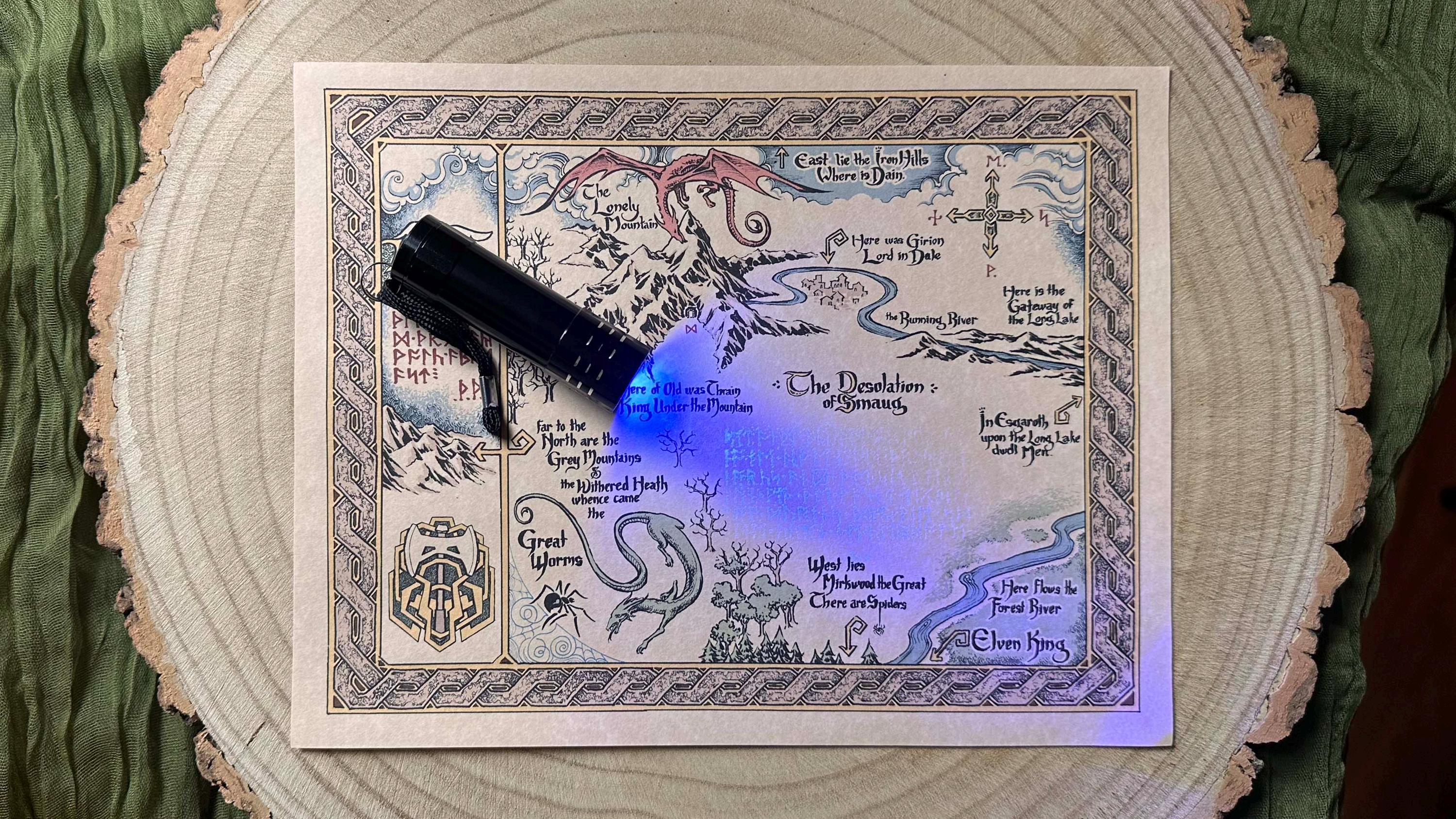 Thror's Map Middle-earth Hidden Dwarf Runes (UV Blacklight Revealed) - Etsy