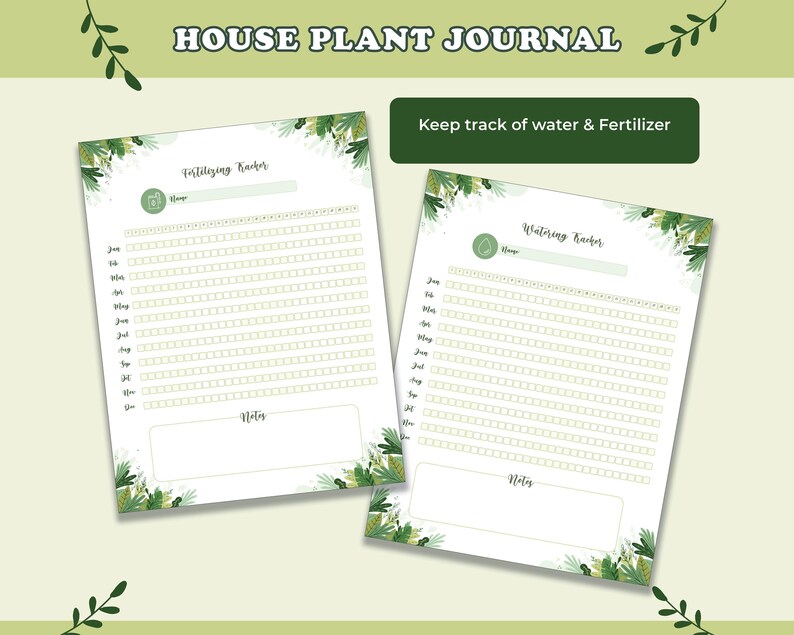 Houseplant Care Journal: Printable Plant Tracker (PDF/JPEG) - Etsy