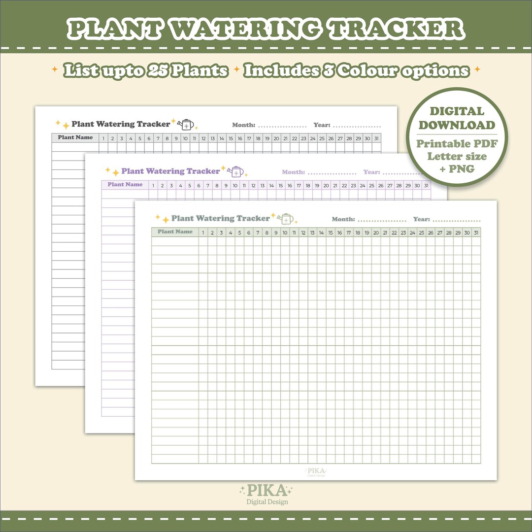 Plant Care Tracker, Plant Watering Schedule, Houseplant Planner, Plant ...