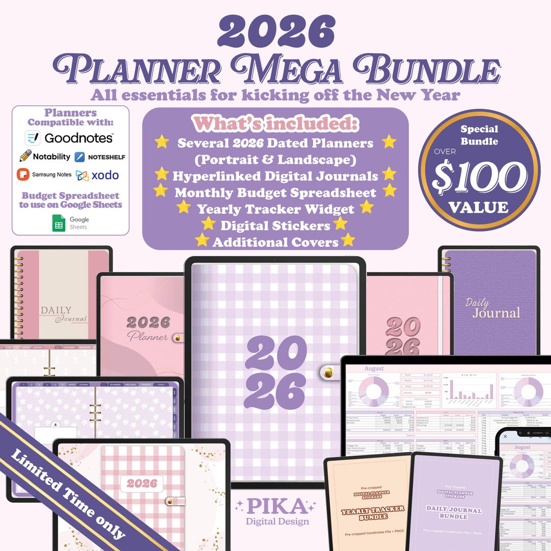2026 Planner Bundle: 2026 Dated Vertical Horizontal Planners, Daily ...