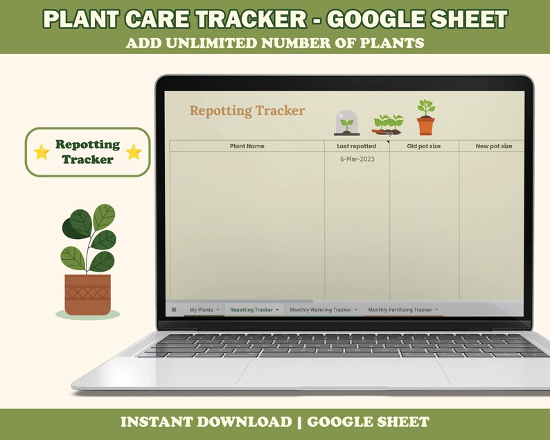 Plant Care Tracker Spreadsheet Plant Planner Plant Care - Etsy